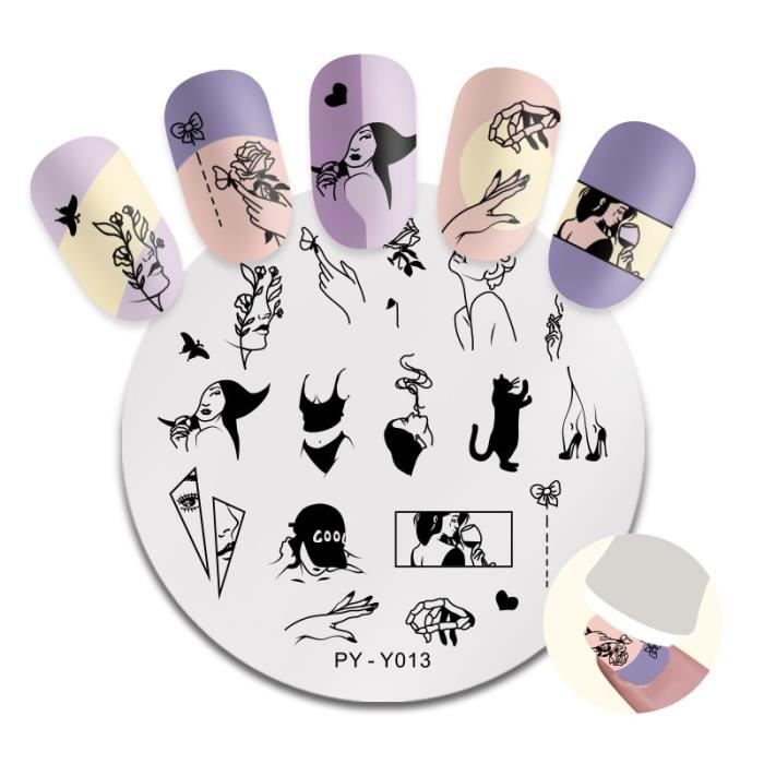 PICT You tatouage modèle rond estampage plaque ongles Image timbre ...