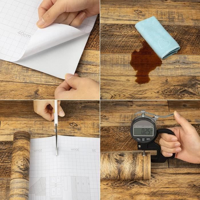 Papier Adhesif pour Meuble Bois Imperméable Vinyl Adhesif Papier Peint ...