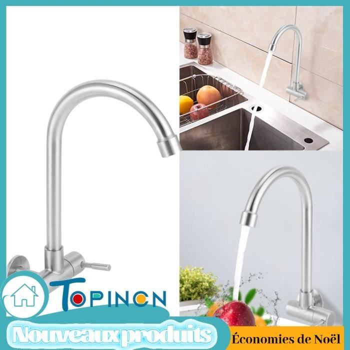 Robinet - EJ.LIFE - G1 2 - Inox - Mural - Pivotant 360° - Cdiscount ...