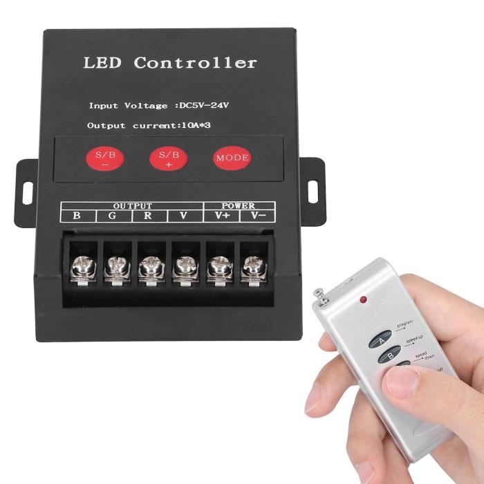 Qiilu Gradateur RVB Contrôleur de Lumière LED RVB Lampe Télécommande ... Qiilu Gradateur RVB Contrôleur de Lumière LED RVB Lampe Télécommande ...