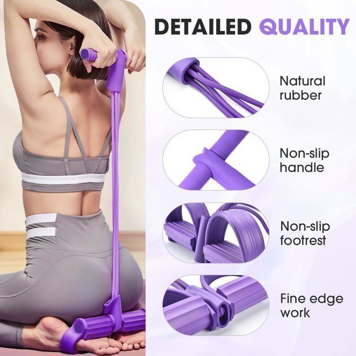 Multifunction Tension Rope,6-Tube Pedal Resistance Band Elastic Pull ...