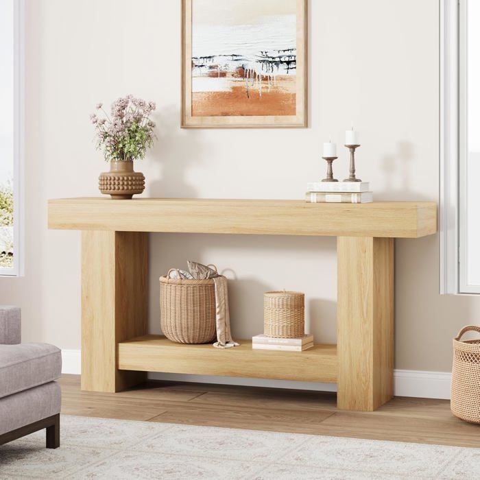 GARVEE Console meuble,Table Console 160 cm,Table d'Entrée Longue 2 ...