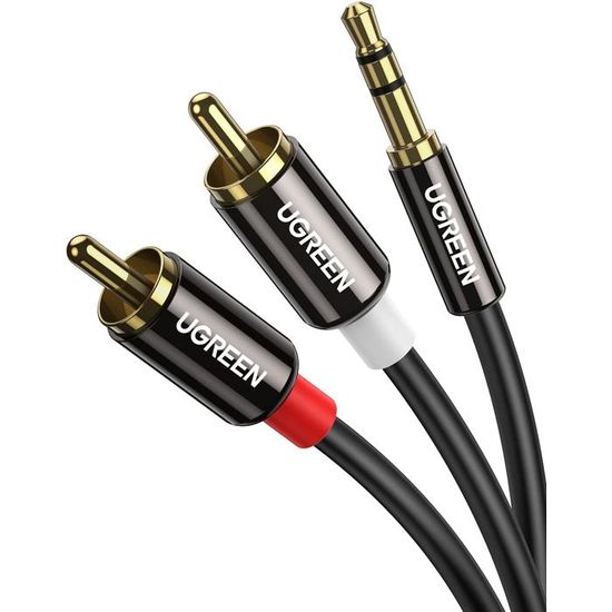 UGREEN Cinch Cable 3.5mm Jack Male to 2 RCA Male Cable RCA Jack Audio ...