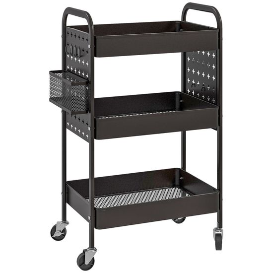 Roller trolley chariot de service avec 3 étages ⁴ 2 paniers, chariot de ...