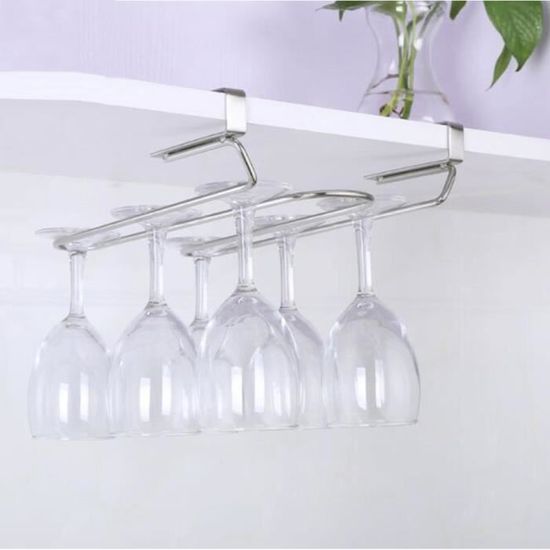 Porte-Verre Suspendu Cuisine Rangement Support Verre à Vin en Inox ...