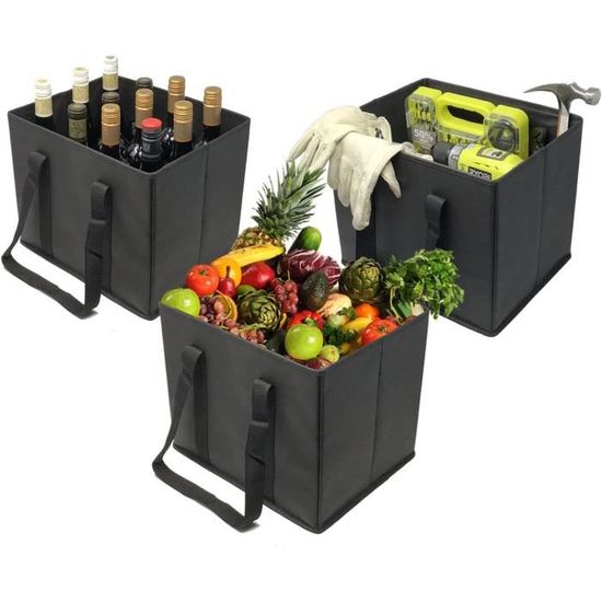 VENO Lot de 3 Sacs de Courses et Cabas Réutilisables, Tote Bag ...