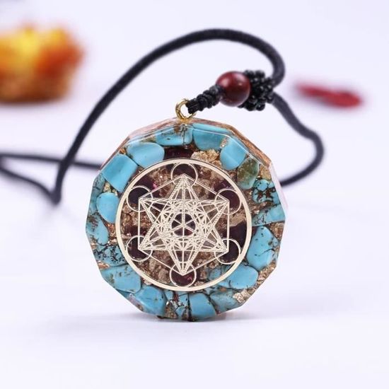 Orgone Metatron Cube Merkaba Pendant Collier, Om Crysts Stones Orgonite ...