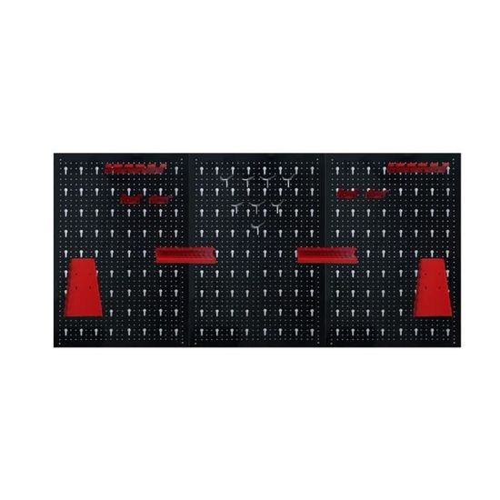 Murs d'outils, étagère murale pour outils en métal, mur d'outils à trous avec jeu de crochets de ...