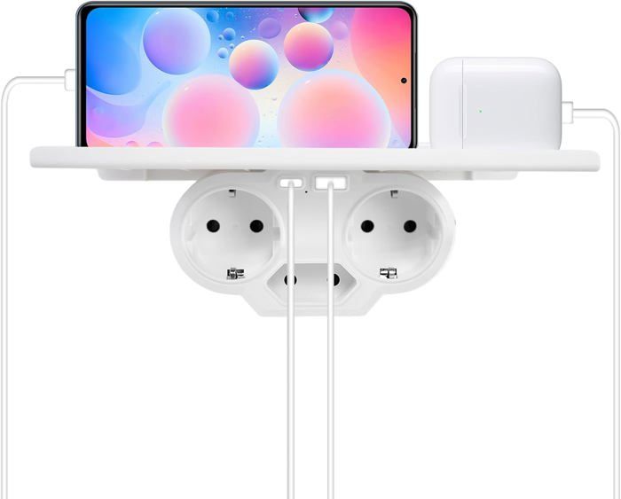 5 En 1 Prise Multiple Murale 3 Prises USB Adaptateur, 250V 13A 3250W ...