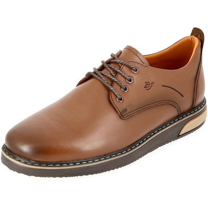 Chaussures derby homme en véritable cuir cognac DC30240 Cognac ...