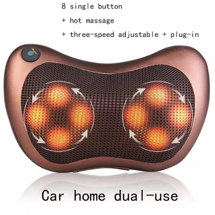 8 têtes ordinaires -Oreiller de Massage électrique vibrant, appareil de ...