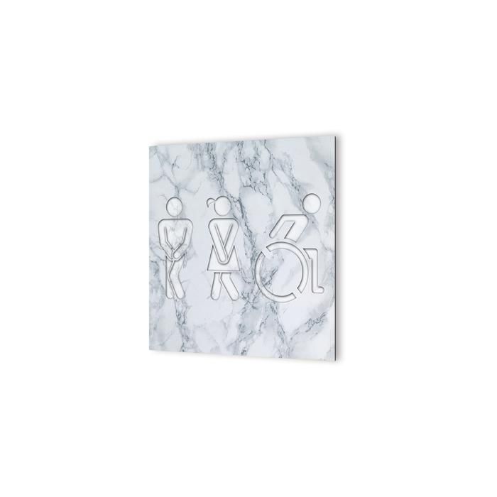 Panneau pictogramme de signalisation fun · Toilettes Trio H/F PMR ...