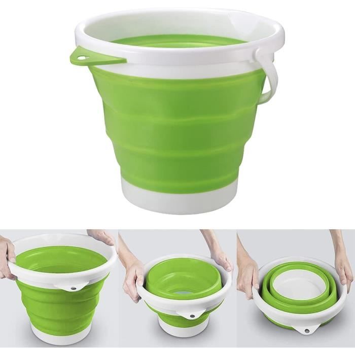 Seau Pliable 10L Portatif Rangement Rétractable Économie D'Espace ...