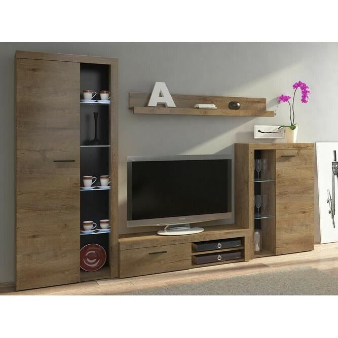 Rangement de salon - Rangement de salon Tucson 103 87639 - Mobilier1.fr - Lefkas chêne - Lefkas ...