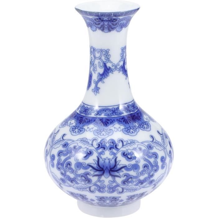 Vase En Porcelaine Bleu Et Blanc Vase Chinoiserie Décor Céramique ...