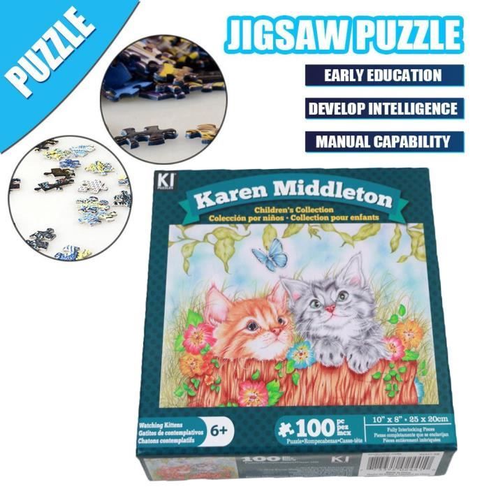 CASSE-TETE Animal Blossoms Puzzle 100 pièces jouets éducatifs de jeu de ...