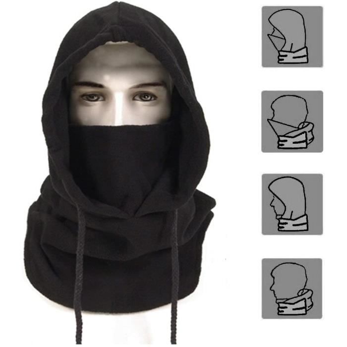Balaclava Chapeau Cagoule Moto Masque Non-tissé Multifonction pour Temps Froid Ski Outdoor ...