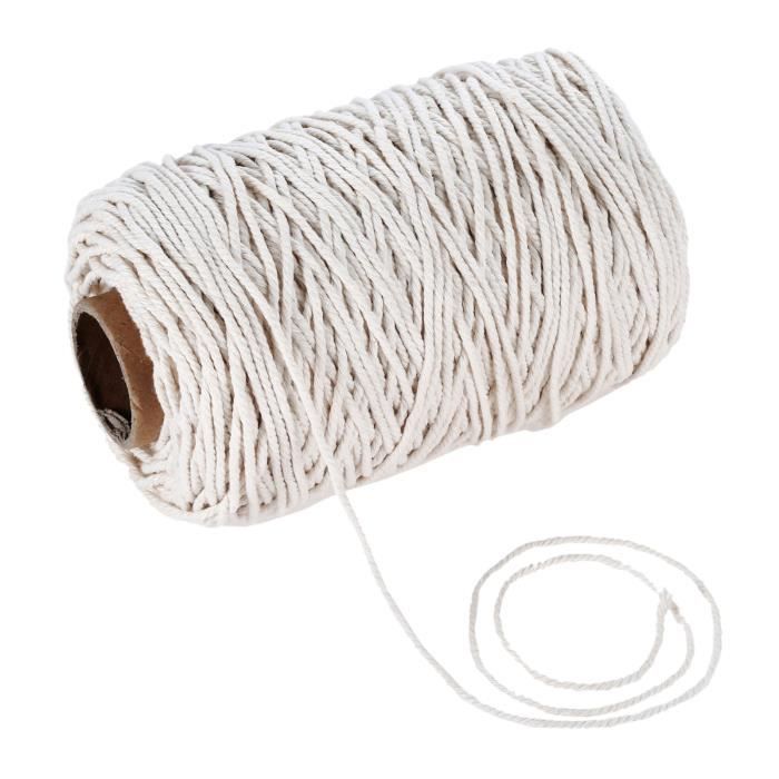 Pelotes de laine,Rouleau de corde en macramé Beige naturel torsadé, 1 ...