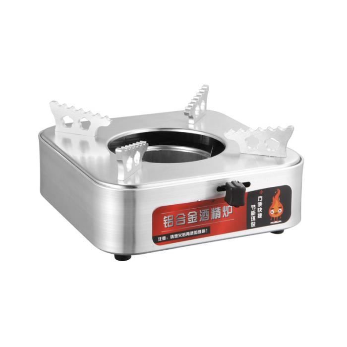 Argent Fourneau carré pour barbecue, réchaud à alcool pour la maison ...