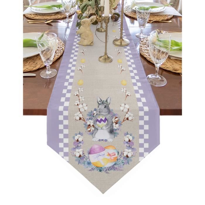 Chemin de Table,Chemin de Table de pâques, oeuf de pâques lapin fleur ...