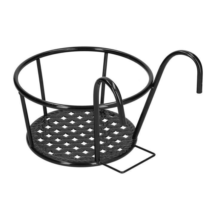 Jardinière suspendue - CIKONIELF - Noir - Fer - 22x22x18 cm - Support ...
