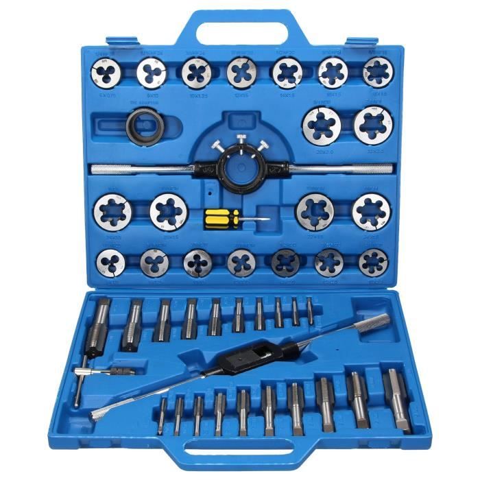 ECD Germany Jeu de Tarauds M6-M24 Métrique, 45 pièces, Filières Matrices, Filetage en Acier ...