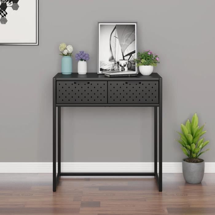 LE SHOP Table console Anthracite 72x35x75 cm Acier 130113 - Cdiscount Maison