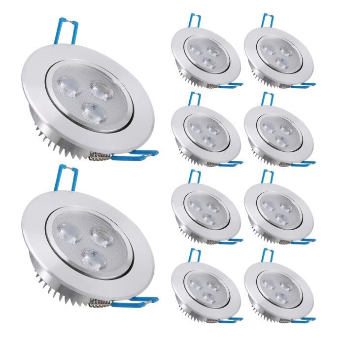 Liqoo® 10x Spots Encastrables Led 3w 280lm Projecteur Encastré Lampe