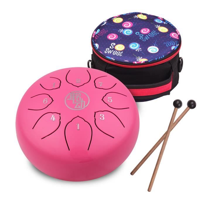 Tambour à tambour en acier de 6 pouces Tambour Handpan Tambour 8-Notes ...
