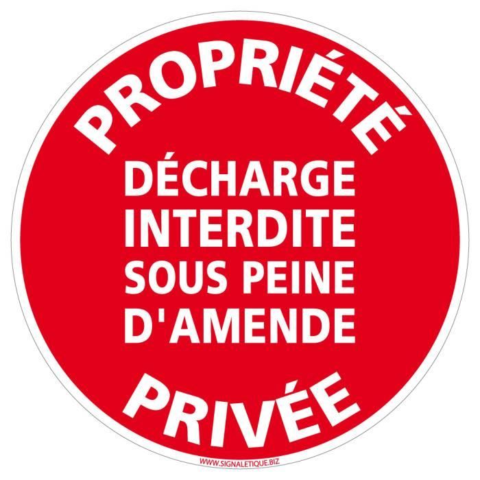 Panneau de Signalisation PVC 1 mm Diamètre 170 mm Propriété Privée ... Panneau de Signalisation PVC 1 mm Diamètre 170 mm Propriété Privée ...