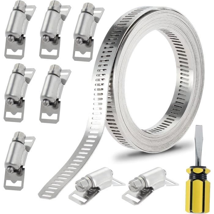 Colliers De Serrage Tuyau Ajustable, 3,5M Tuyau Clips Réglable En Acier ...