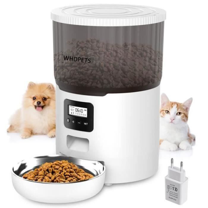 ®WHD© 4L Distributeur Automatique de Nourriture Chats 6 Croquettes ...