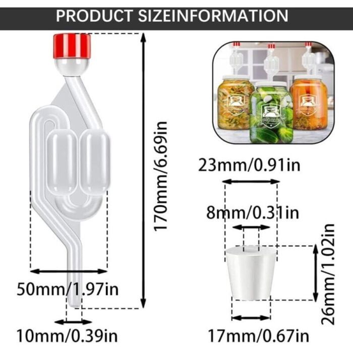 5 Pièces Barboteur Fermentation, Airlock Fermentation en Plastique ...