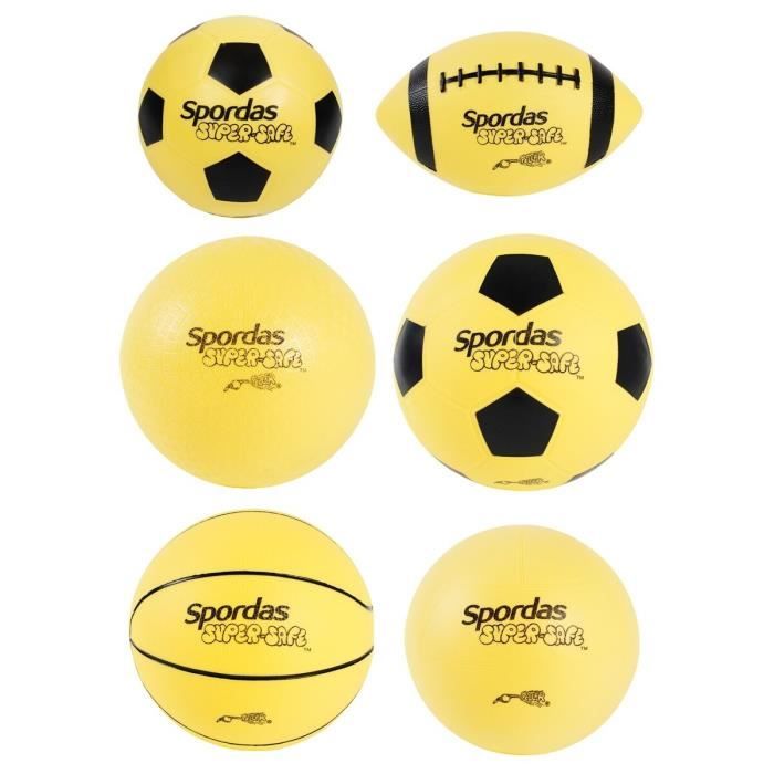 Ballon football Spordas SuperSafe - jaune - 20 cm - Cdiscount Sport
