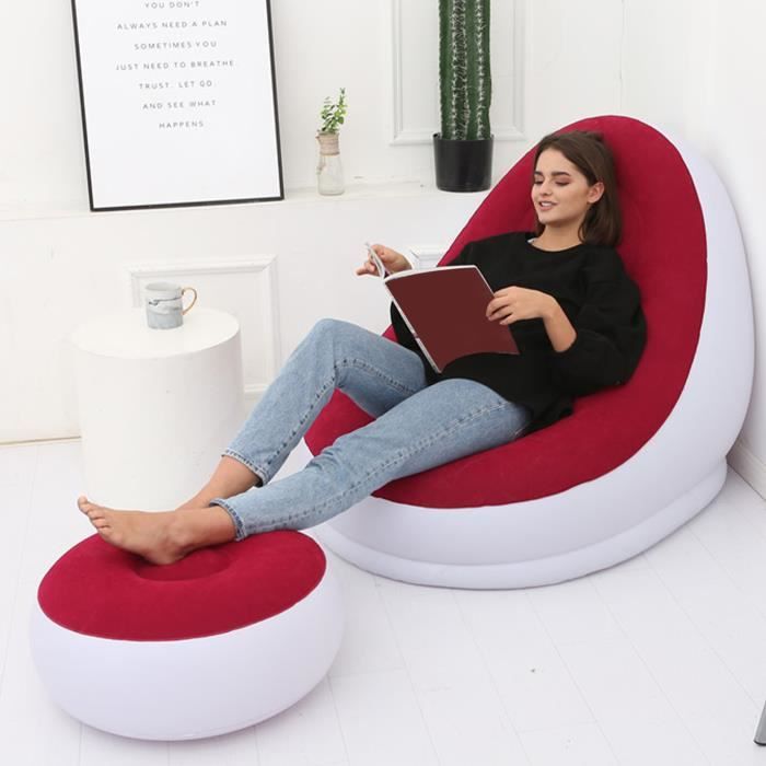 Chaise gonflable - SALUTUYA - Café Rouge - Pliable - Confortable - Avec ...