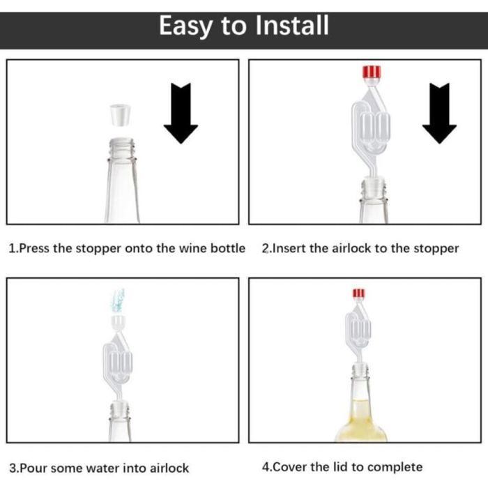 5 Pièces Barboteur Fermentation, Airlock Fermentation en Plastique ...
