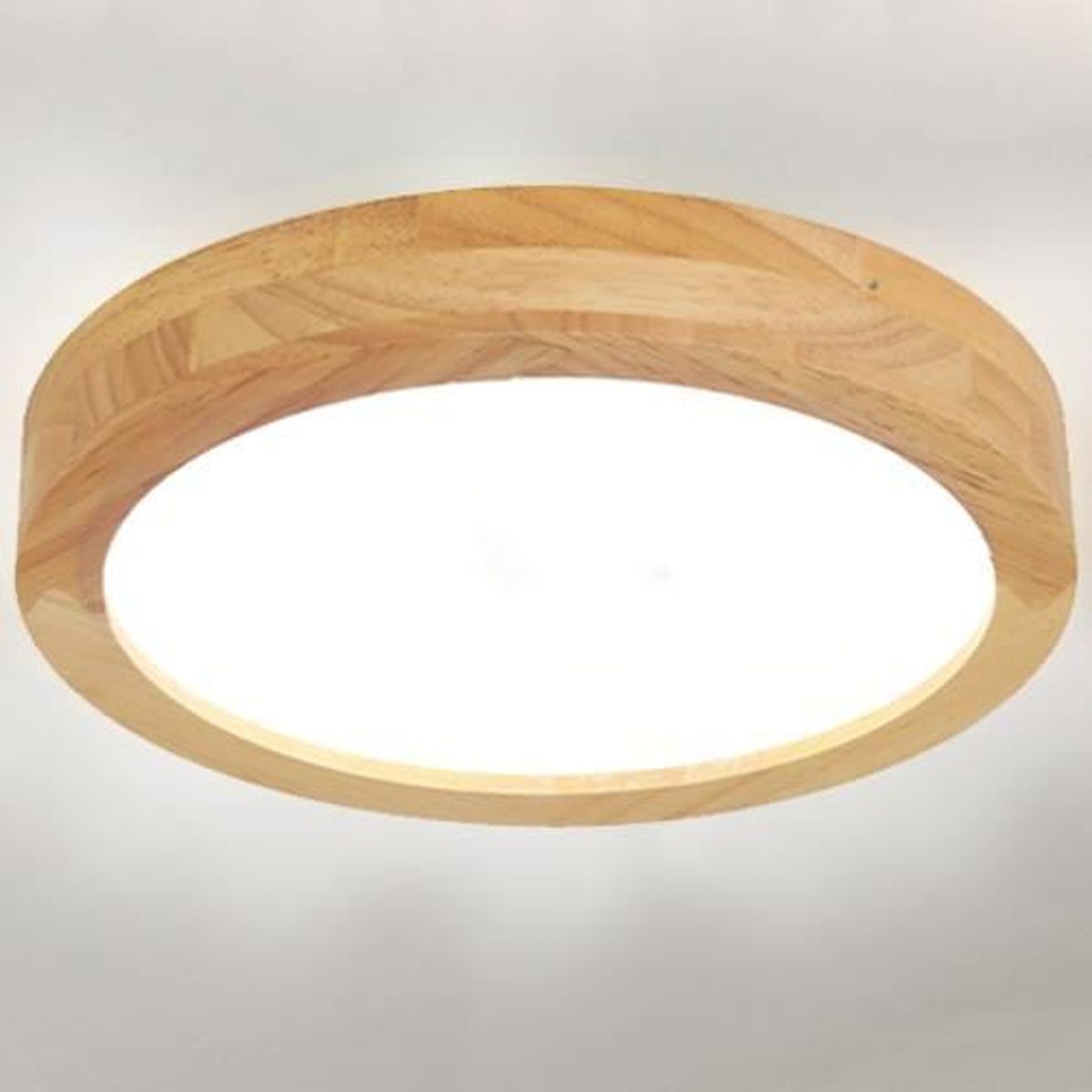 Plafonnier LED MOGOD - Moderne Lampe Plafond Rond Ø30cm en Bois - 6000K ...