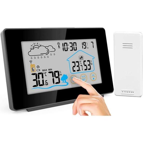 Hygromètre: Station météo sans Fil avec capteur extérieur,Fonction Tactile d'affichage,Tendance ...