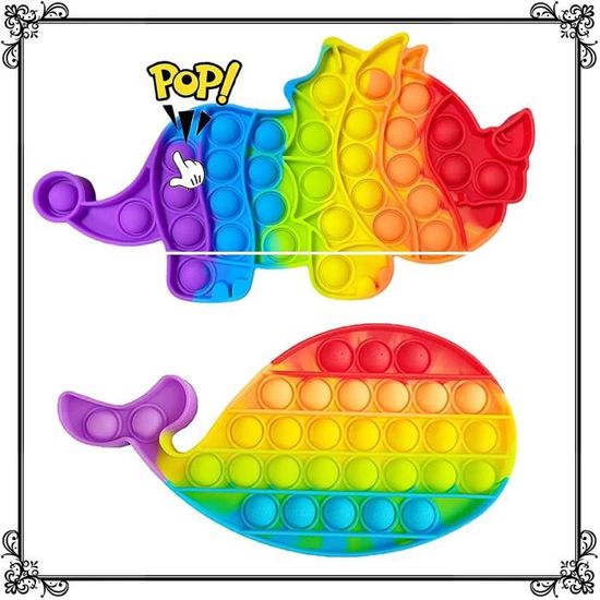Fidget Toys Anti Stress Pack Fijets Enfant Jeux Bubble Push Multicolore ...