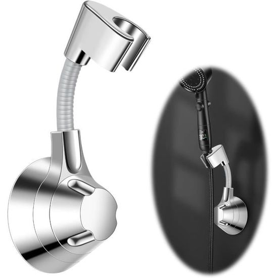 Support Douche - TRAHOO - DOUCHETTE FLEXIBLE - Réglable à 360° - Sans ...