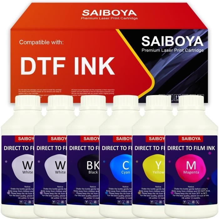 Lot de 6 recharges d'encre DTF de 100 ml pour imprimante DTF Direct to Fillm directement sur ...