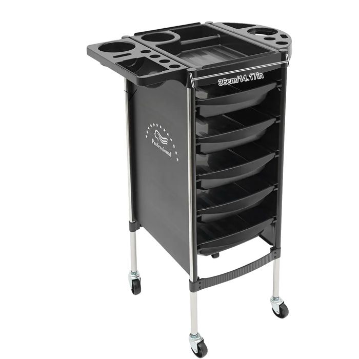 Chariot de Salon, Design à 6 Niveaux, 5 Tiroirs, noir - Cdiscount Santé ...