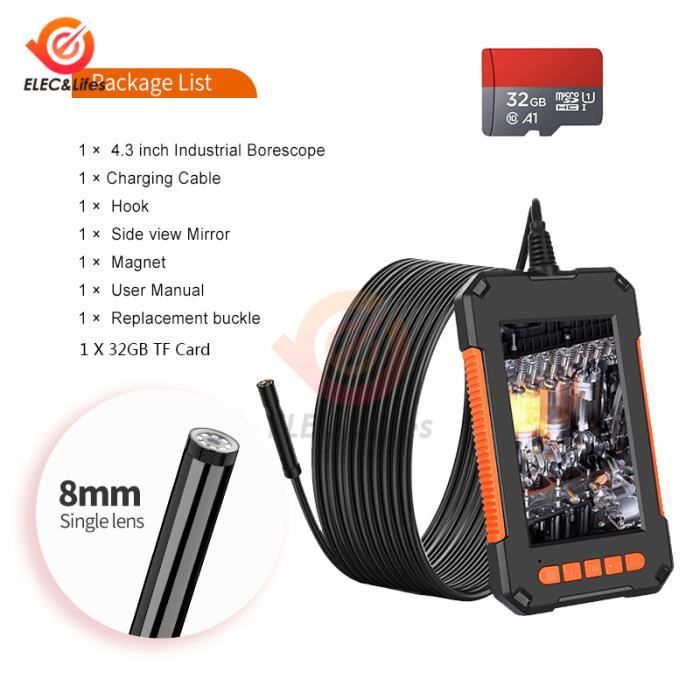 2m - Caméra endoscopique professionnelle HD 1080P IP67, écran 4.3 ...
