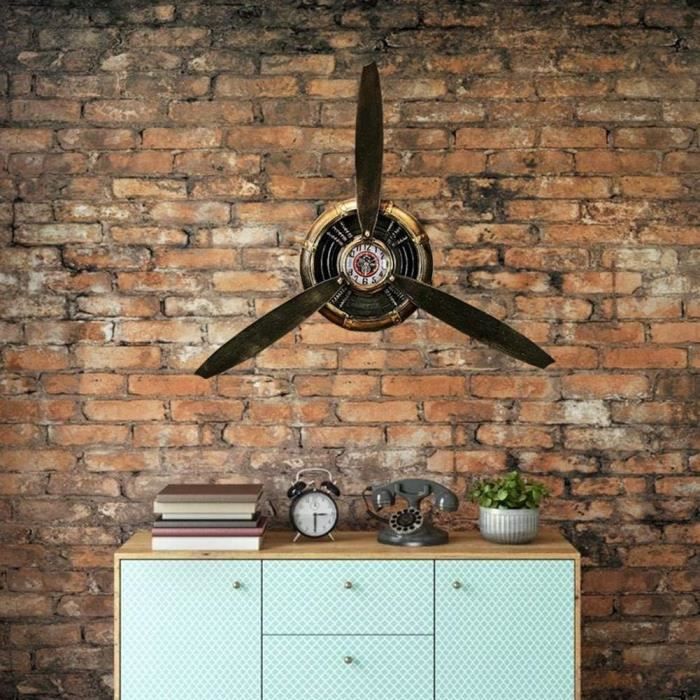 Hélice Décor,Hélice En Métal Rétro En Fer Forgé Horloge Murale Hélice ...