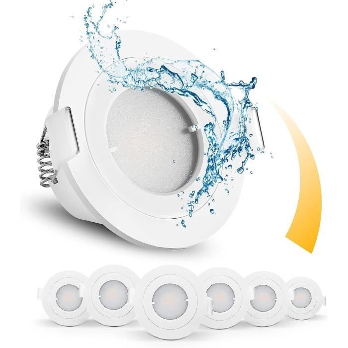Spot Led Encastrable Ip65 Étanche, Blanc Chaud 3000K Spots De Plafond ...