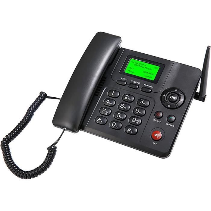 Téléphone de bureau sans fil sans fil sans fil GSM - Support multi ...