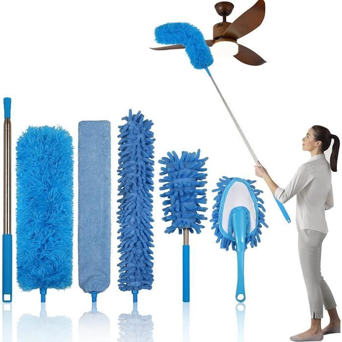 Plumeau Poussiere, 5 Pièces avec Inoxydable Tige Télescopique Plumeau ...