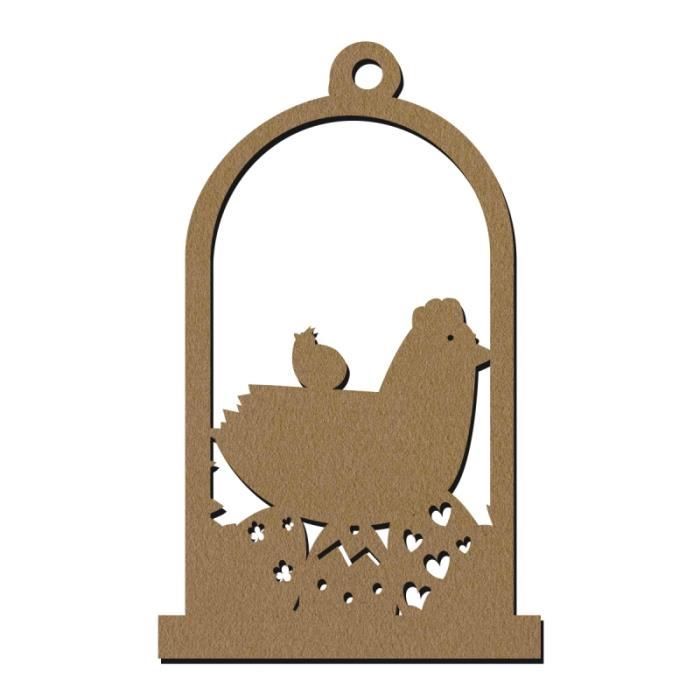 Forme Cloche en bois à décorer - Poule - 12 cm - Cdiscount Beaux-Arts ...