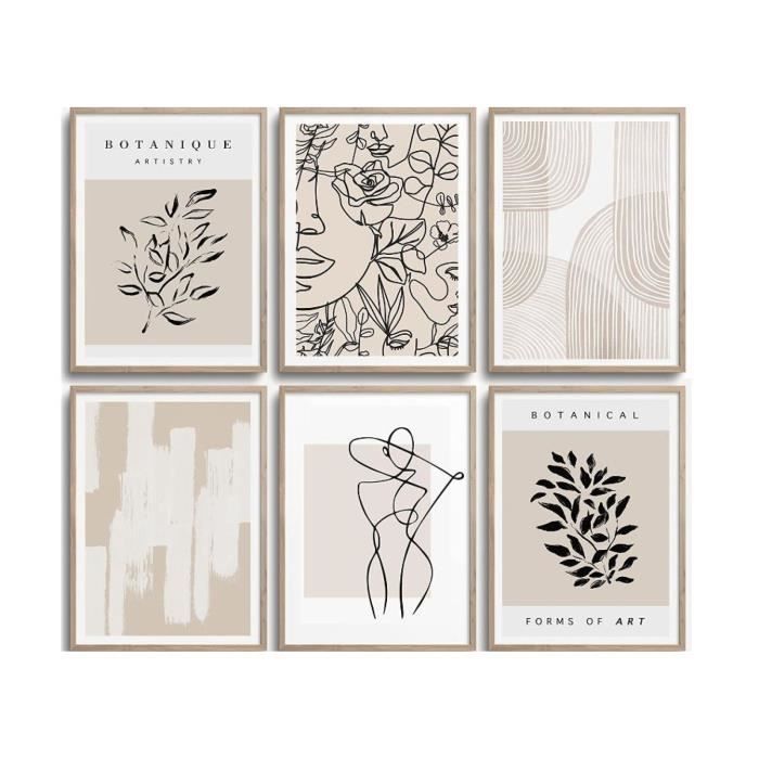 Ensemble De 6 Affiches De Salon-chambre À Coucher, Images Pour Salon ...