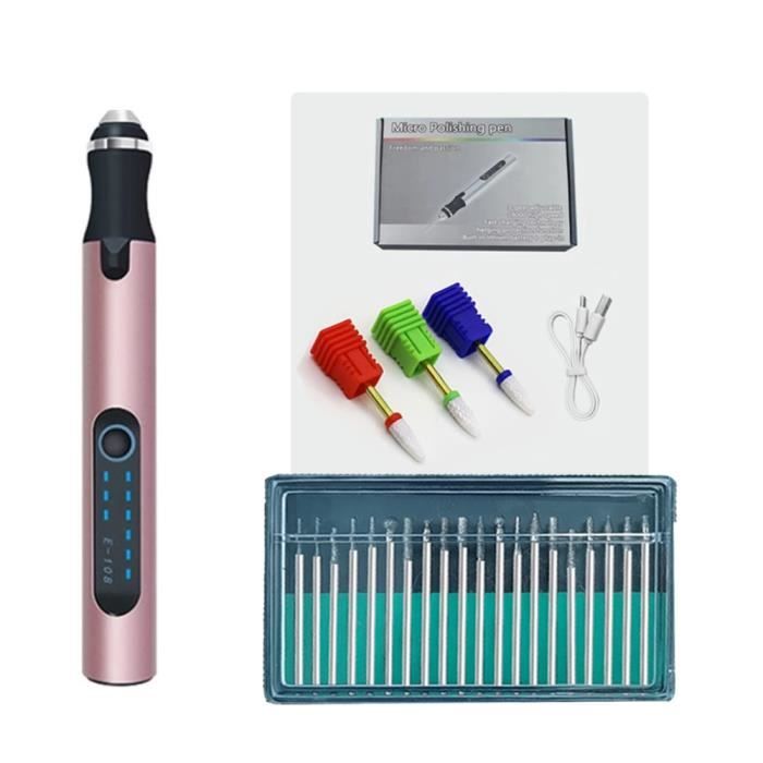 Ensemble 2 (rose) - Mini broyeur électrique 18000RPM, perceuse, stylo à graver, Machine à polir ...